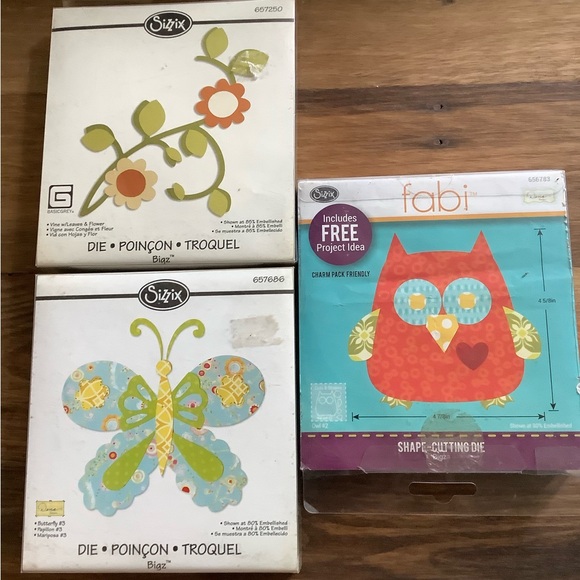 Sizzix | Wall Decor | Lot Of 5 Sizzix Bigz Die Troquel Set Floral Owl ...